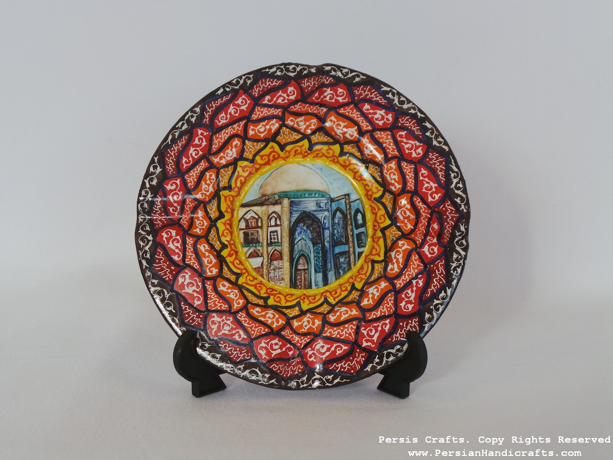 Mosque Dome Design Ash Tray - Enamel (Minakari) HE3029 - Persiada