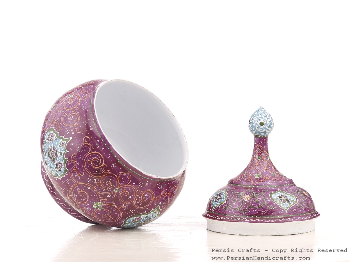 Enamel (Minakari) Sugar Candy Pot Persiada - HE3042 - Persiada