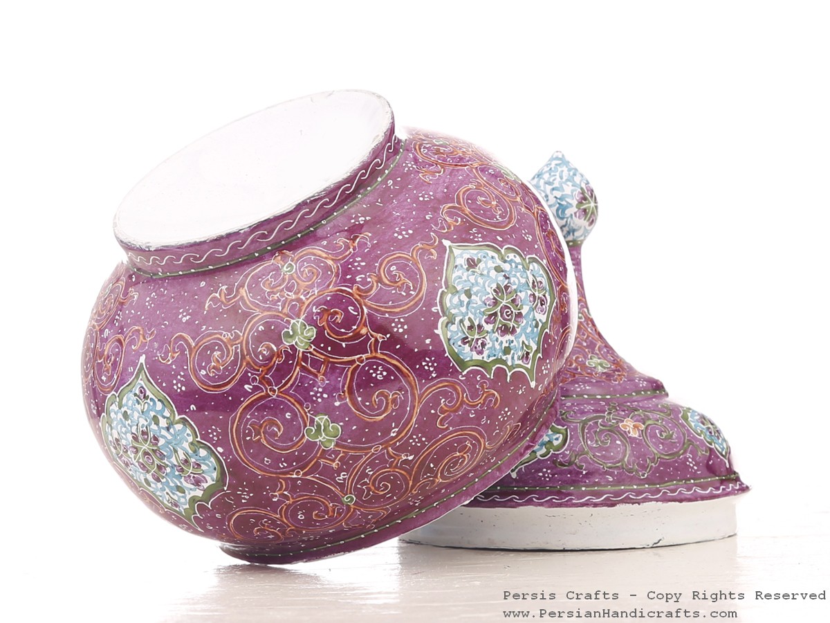 Enamel (Minakari) Sugar Candy Pot Persiada - HE3042 - Persiada