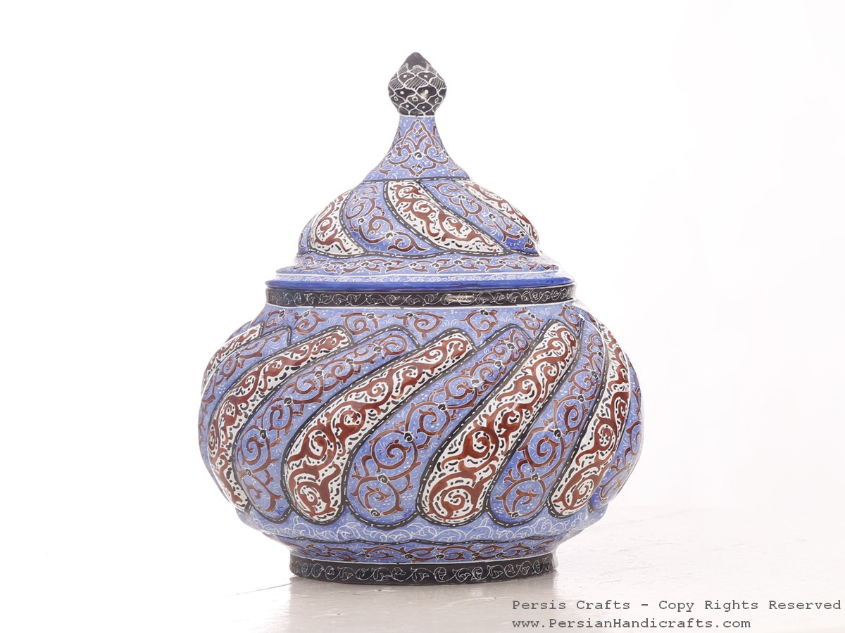 Enamel (Minakari) Large Sugar/Candy Pot - HE3046 - Persiada