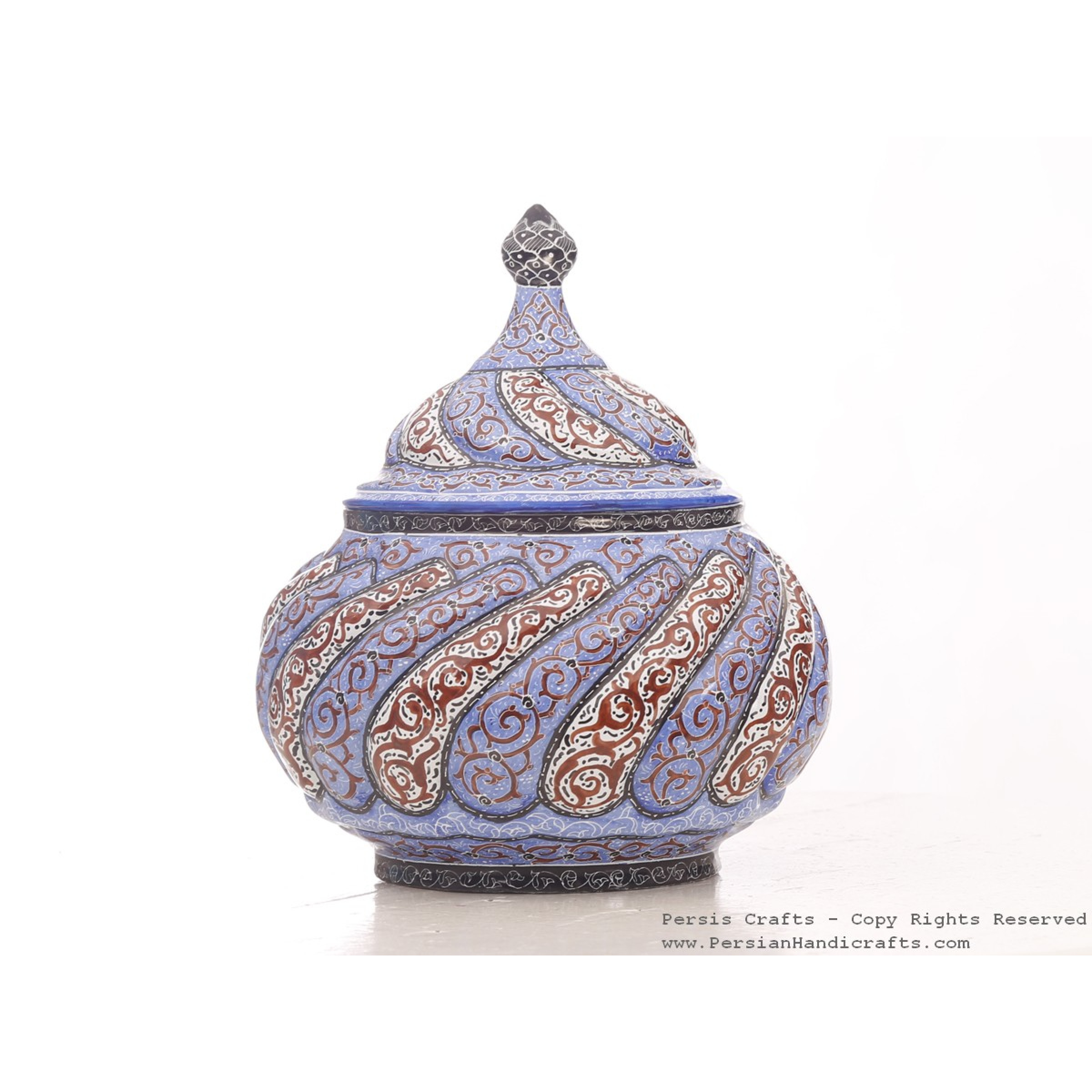 Enamel (Minakari) Large Sugar/Candy Pot - HE3046 - Persiada