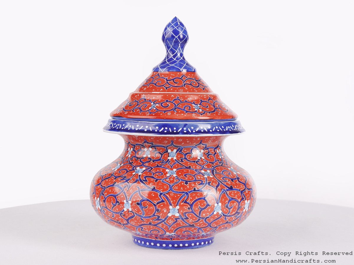 Enamel (Minakari) Sugar/Candy Pot - HE3605 - Persiada