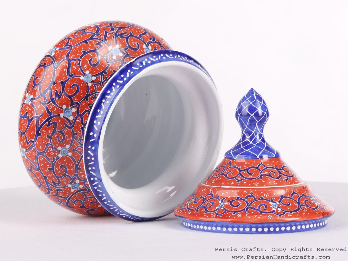 Enamel (Minakari) Sugar/Candy Pot - HE3605 - Persiada