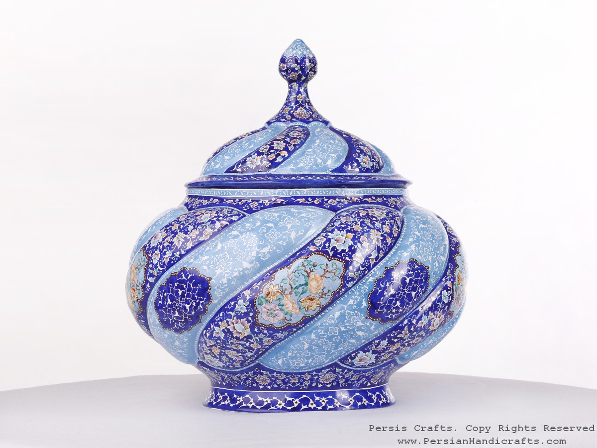 Premium Quality Enamel Minakari Large Candy Pot - HE3613 - Persiada