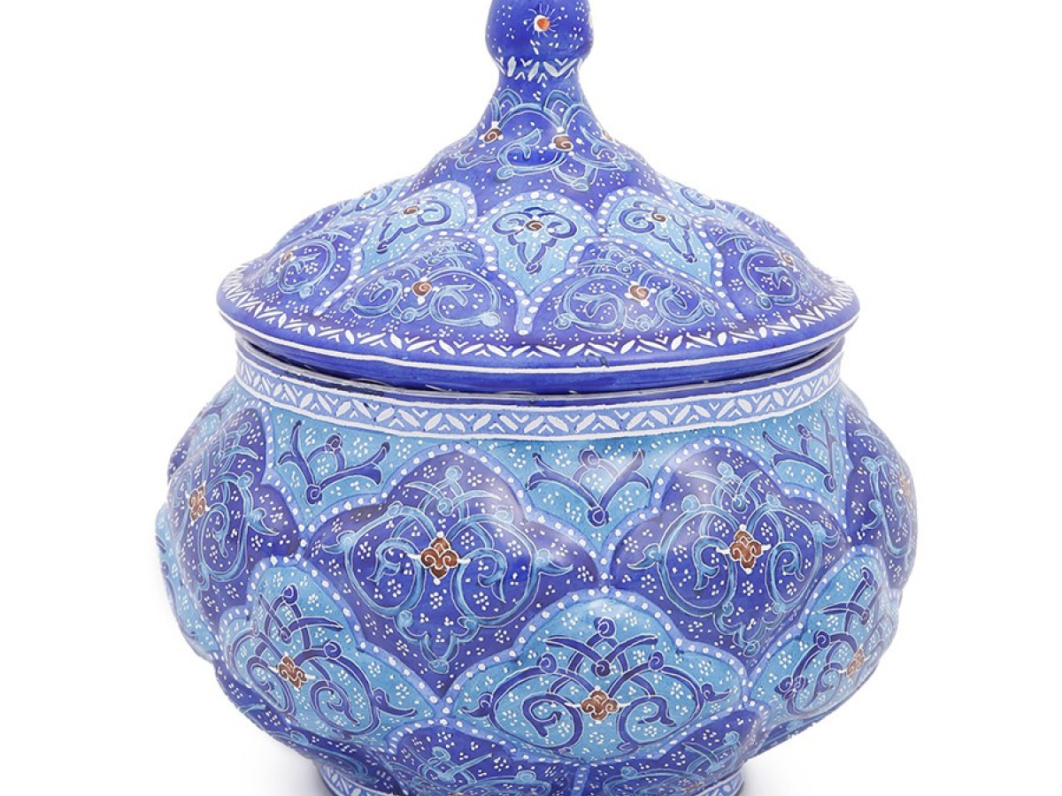 Enamel Minakari Protruded Eslimi Sugar Pot/Candy Dish - HE3913 - Persiada