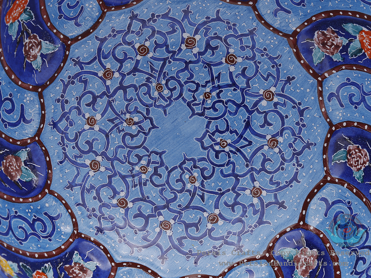 Classy Bowl & Plate Azure Minakari w Flower Eslimi Design - HE4007 ...