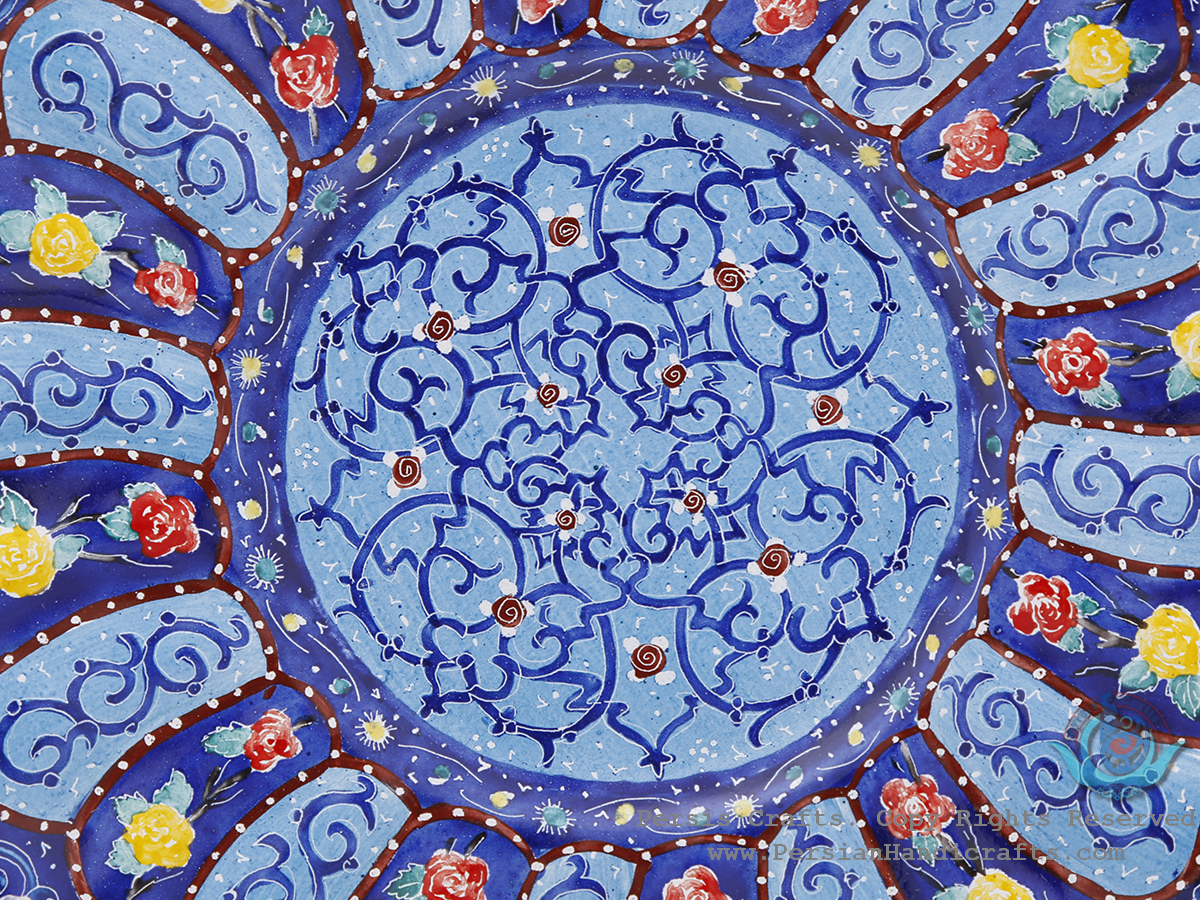 Classy Bowl & Plate Azure Minakari w Flower Eslimi Design - HE4007 ...