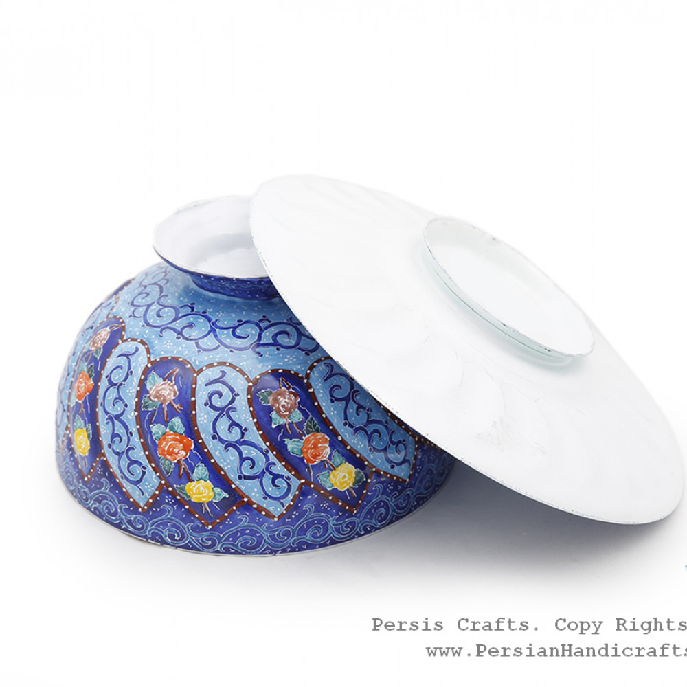 Classy Bowl & Plate Azure Minakari w Flower Eslimi Design - HE4007 ...