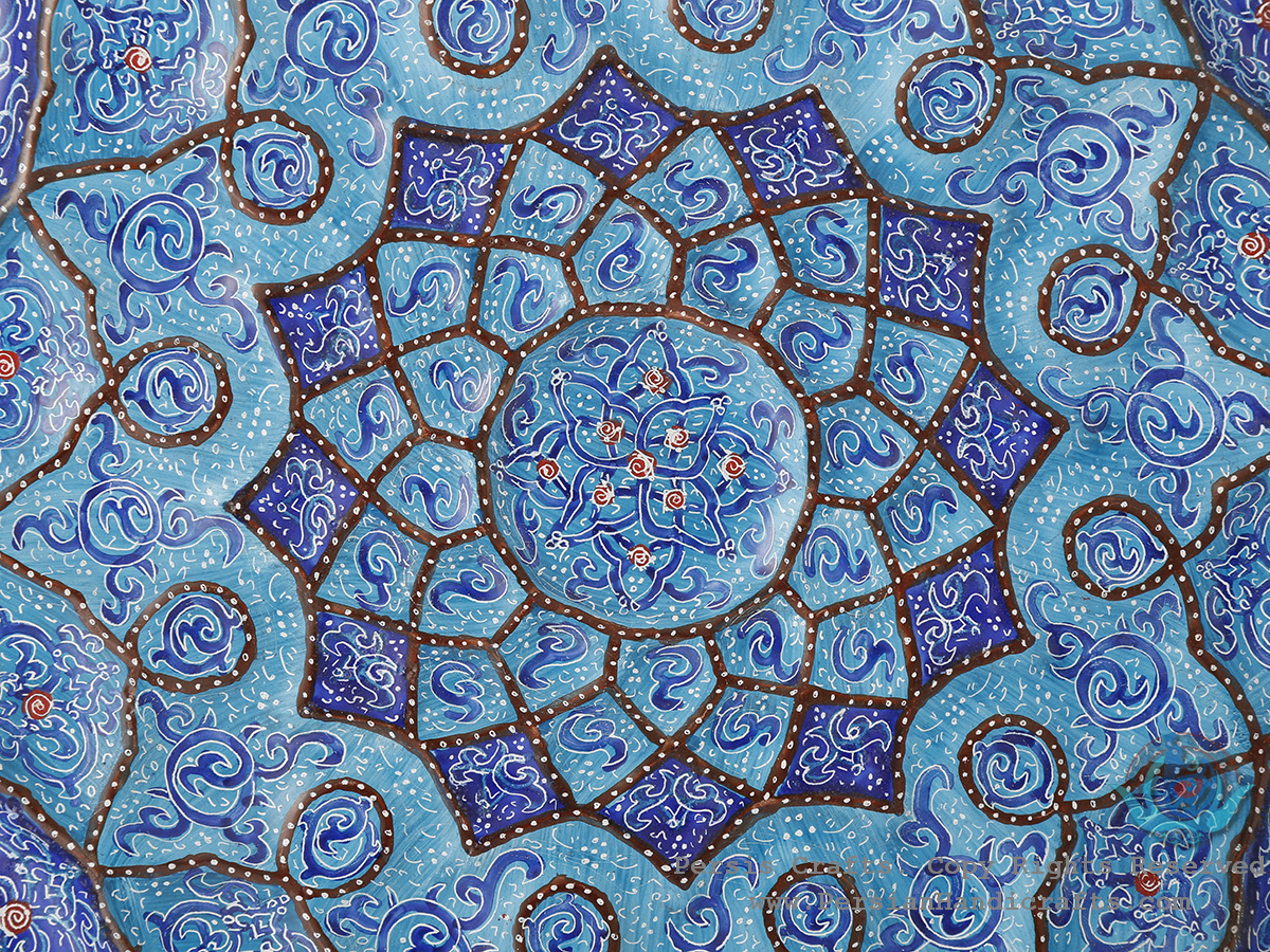 Wall Plate w Detailed Eslimi Minakari Design - HE4009 - Persiada