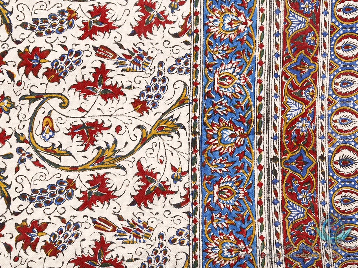 Persian Tapestry Grape & Flower Ghalamkar Bedspread or Tablecloth ...