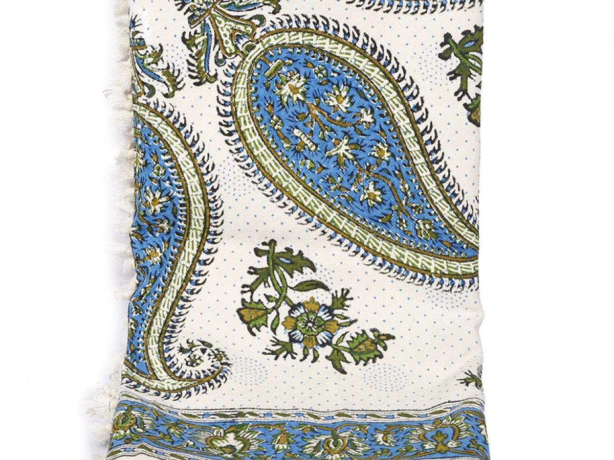 Paisley Toranj Design Tapestry Ghalamkar Tablecloth - HGH3915 - Persiada