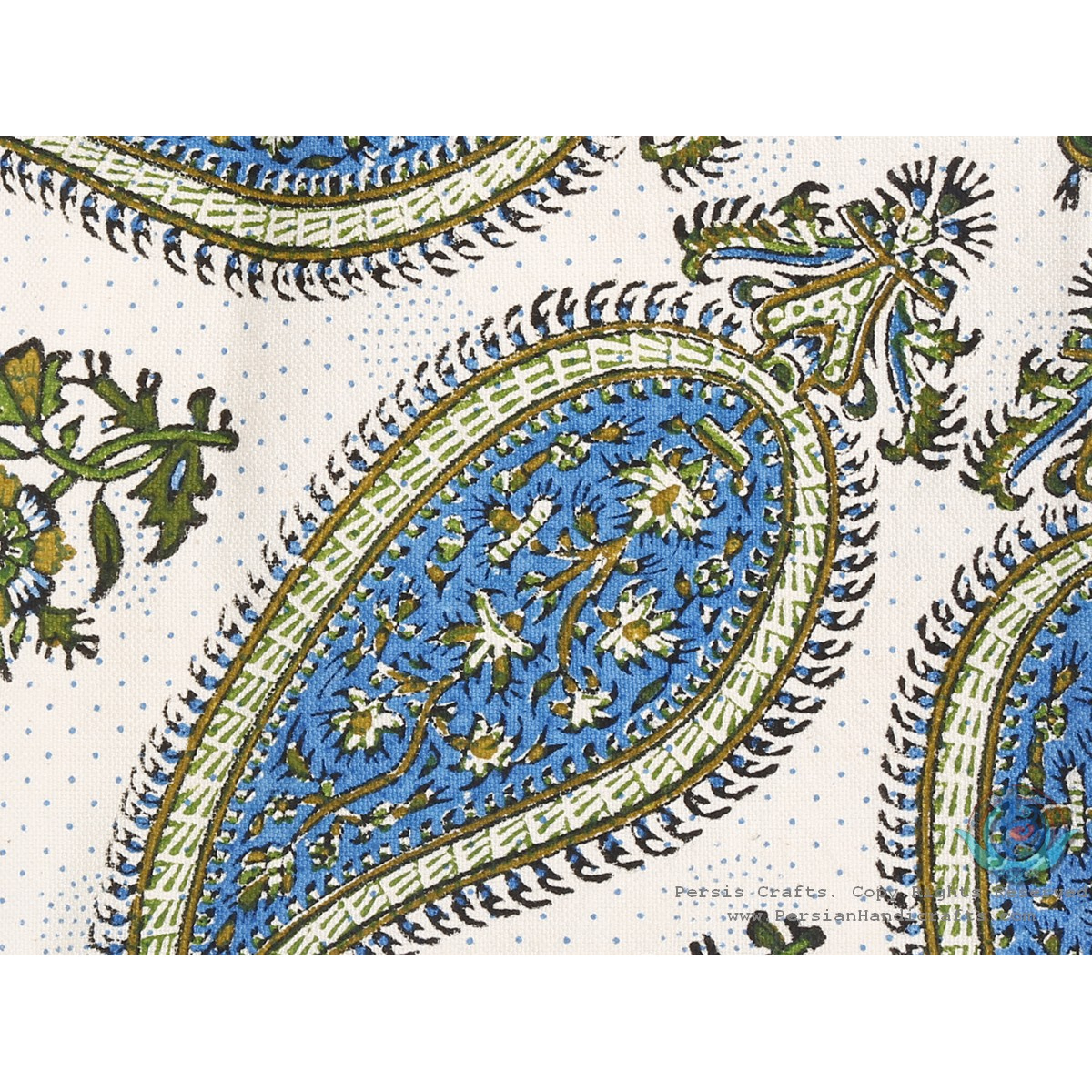 Paisley Toranj Design Tapestry Ghalamkar Tablecloth - HGH3915 - Persiada