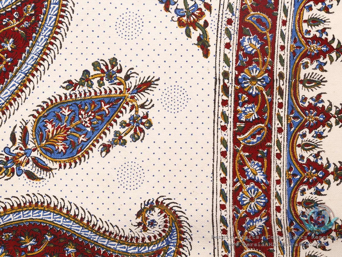 Paisely Toranj Design Tapestry Ghalamkar Tablecloth - HGH3916 - Persiada