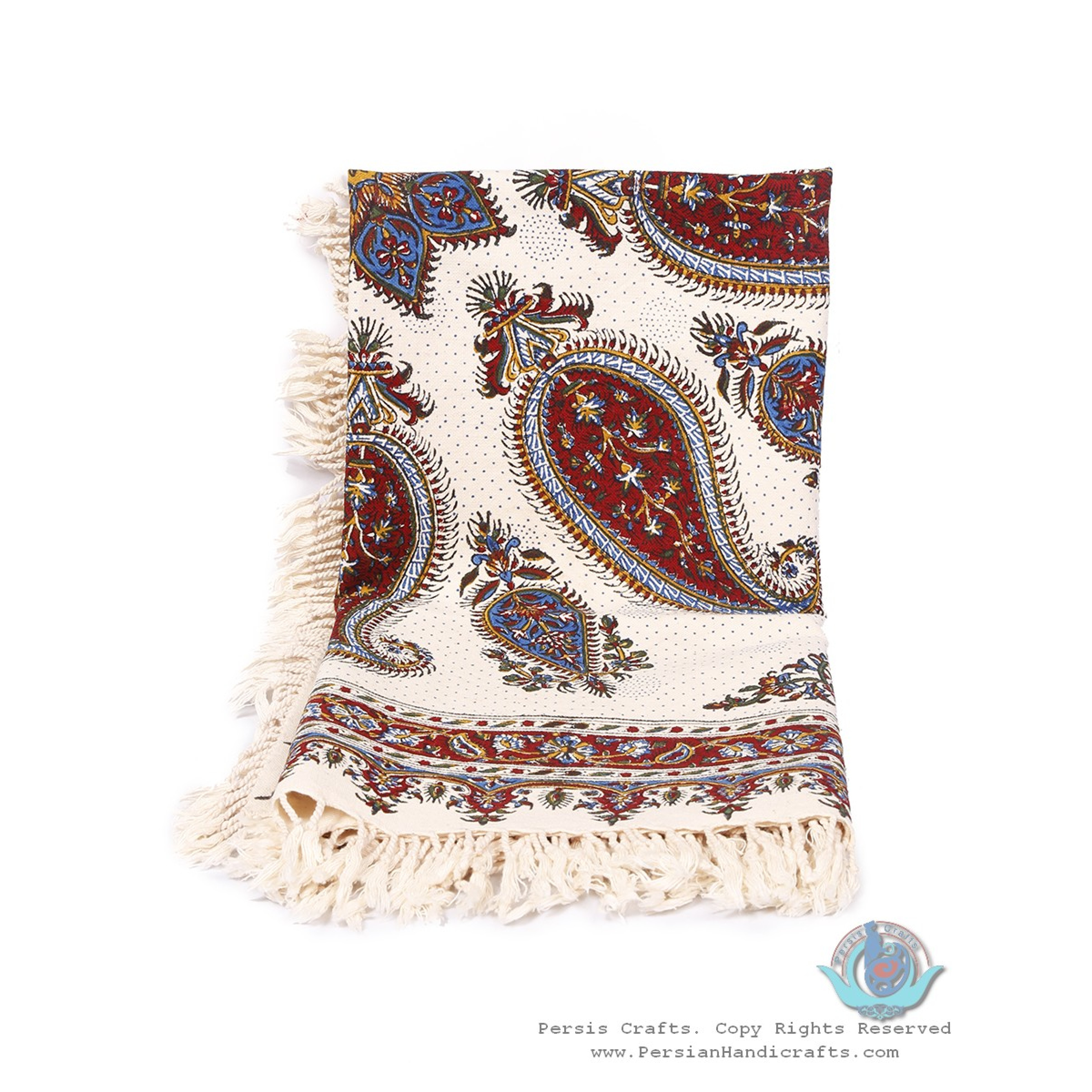 Paisely Toranj Design Tapestry Ghalamkar Tablecloth - HGH3916 - Persiada
