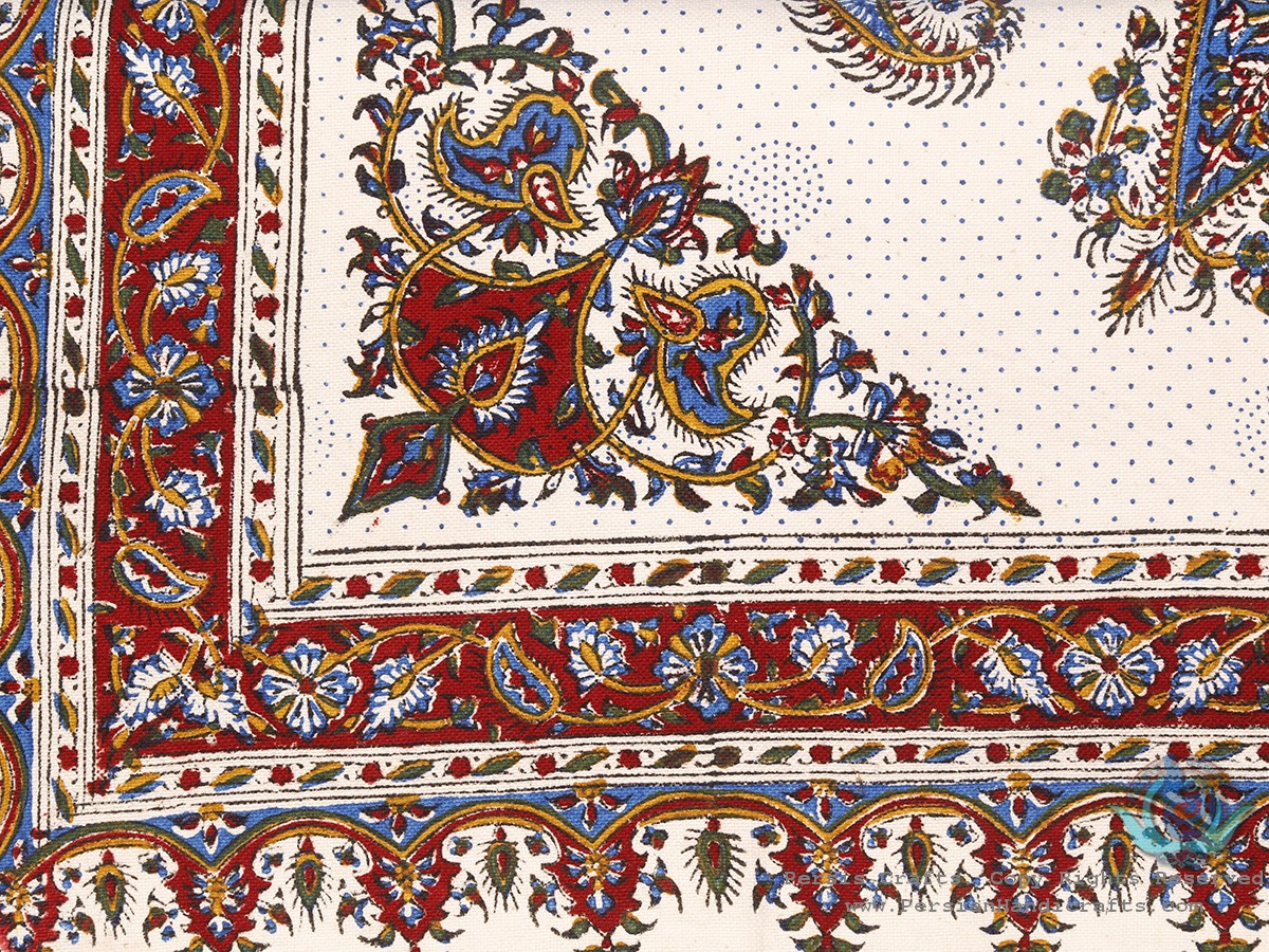Paisely Toranj Design Tapestry Ghalamkar Tablecloth - HGH3916 - Persiada