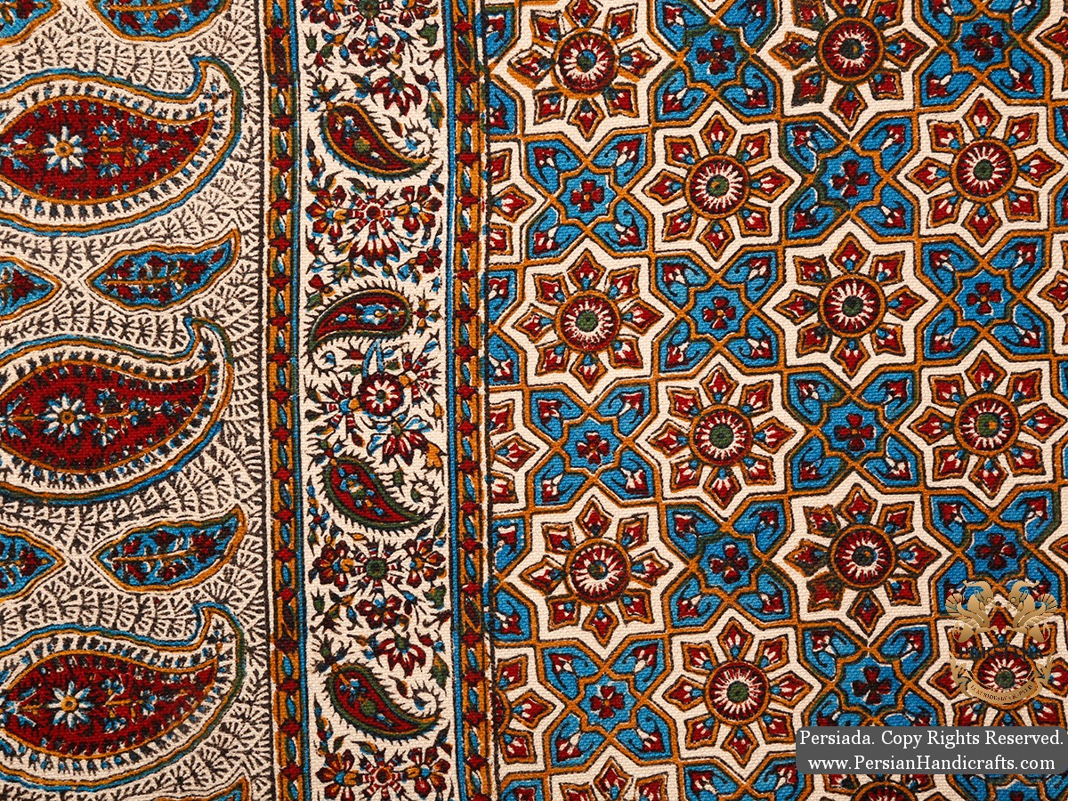 Rectangle Tablecloth | Hand Printed Ghalamkar | Persiada HGH5103