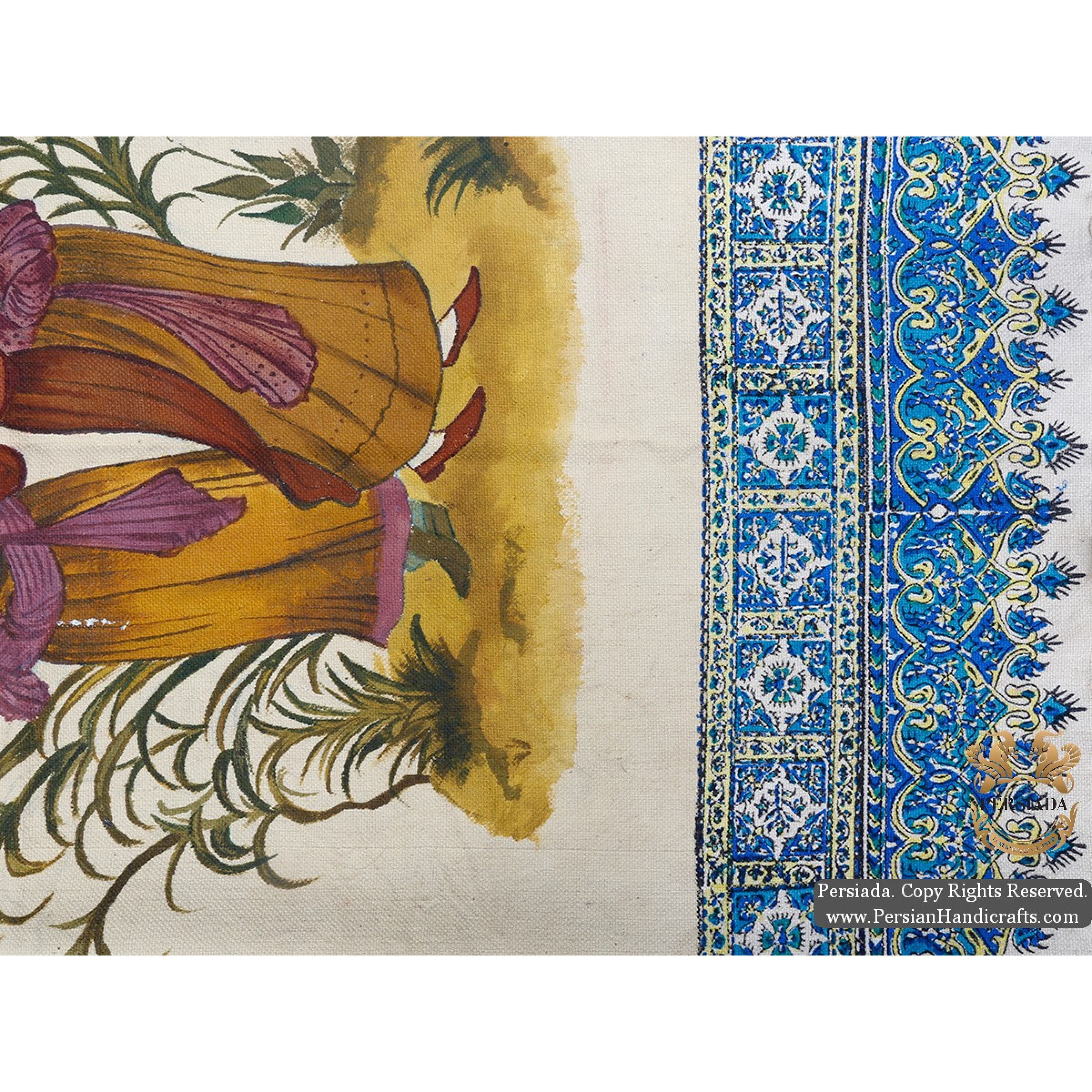 Square Tablecloth | Hand Painted Ghalamkar | Persiada HGH5105