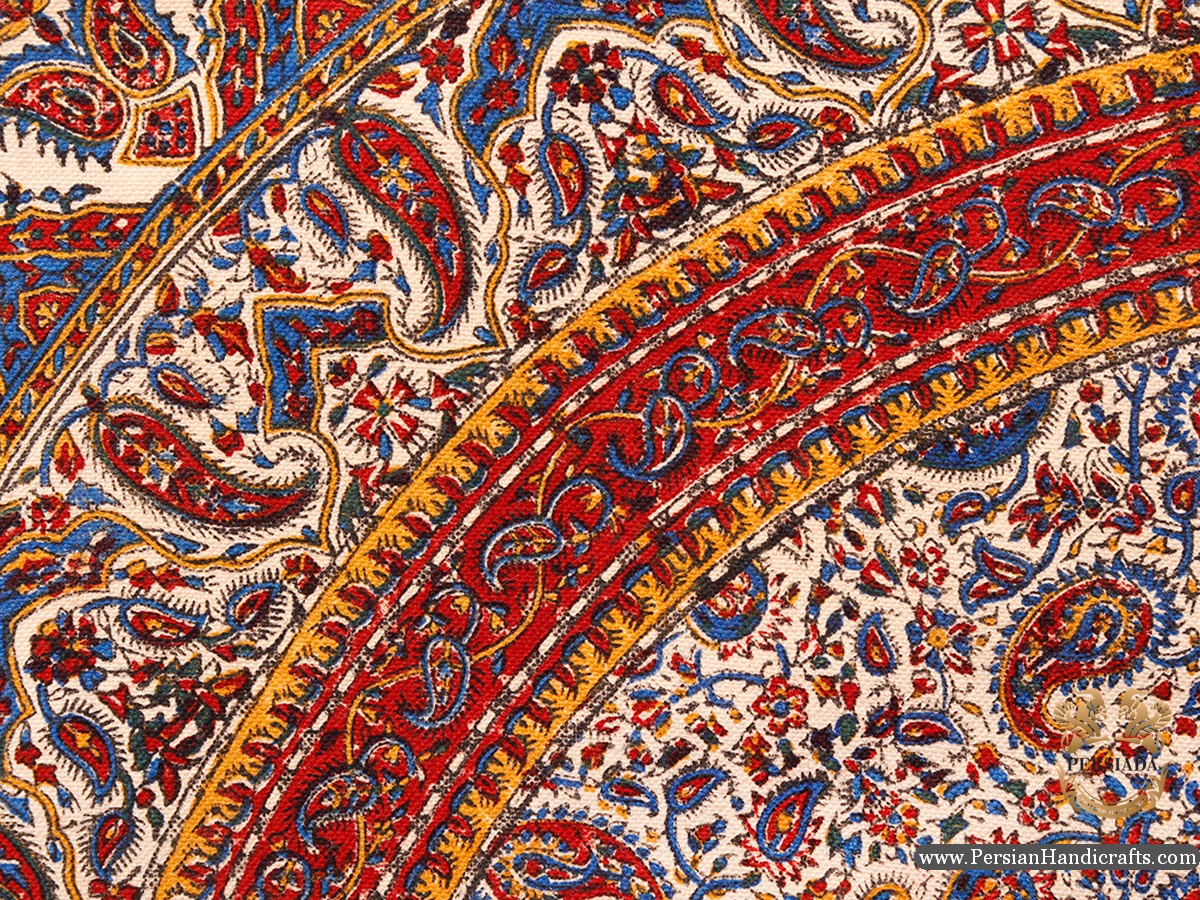 Oval Tablecloth | Hand Printed Ghalamkar | Persiada HGH6112