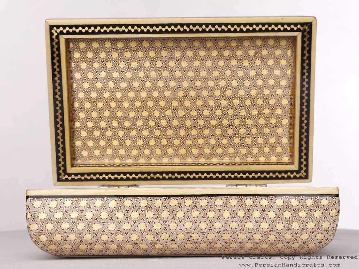 Khatam Jewelry Box with Miniature Chogan Painting - HKH3601 - Persiada
