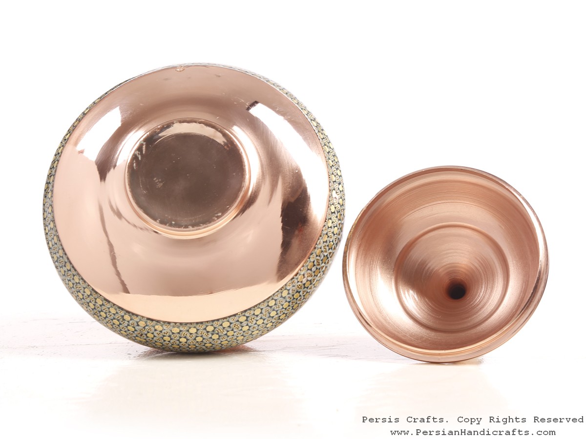 Partial Khatam on Copper Sugar/Candy Pot - HKH3607 - Persiada
