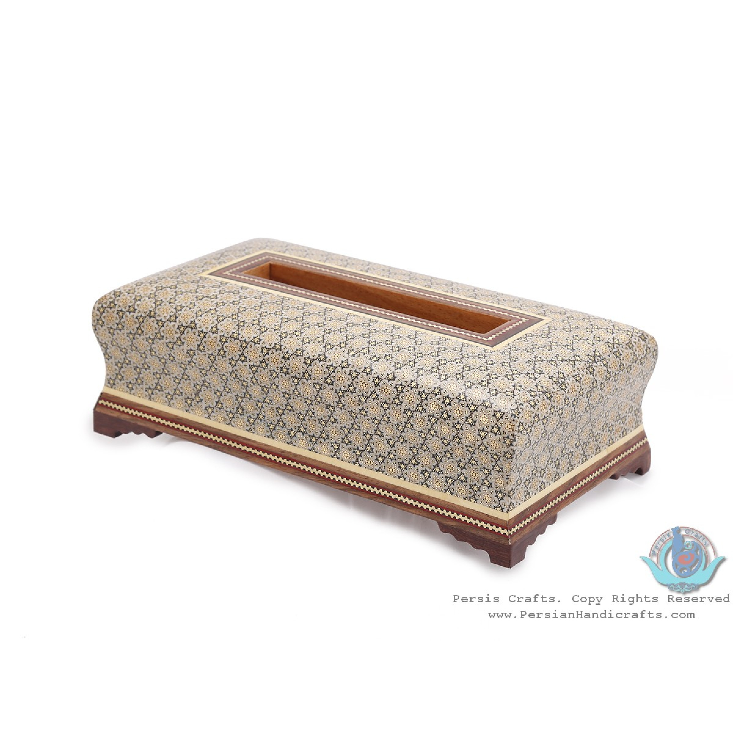 Classy Sun Design Khatam Marquetry on Wood Tissue Box - HKH3903 - Persiada