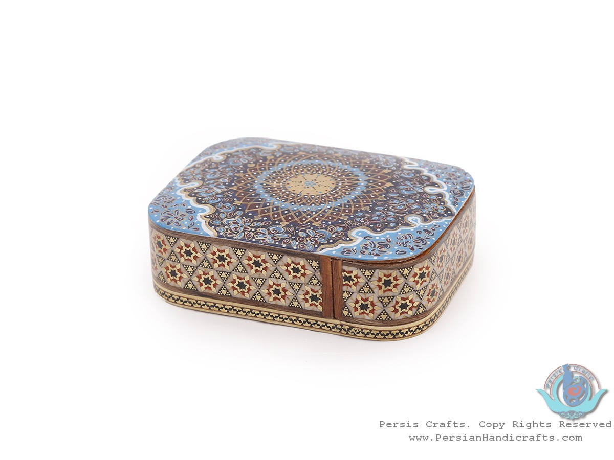 Tazhib Design Khatam Marquetry Slide in Jewellery Box - HKH3914 - Persiada