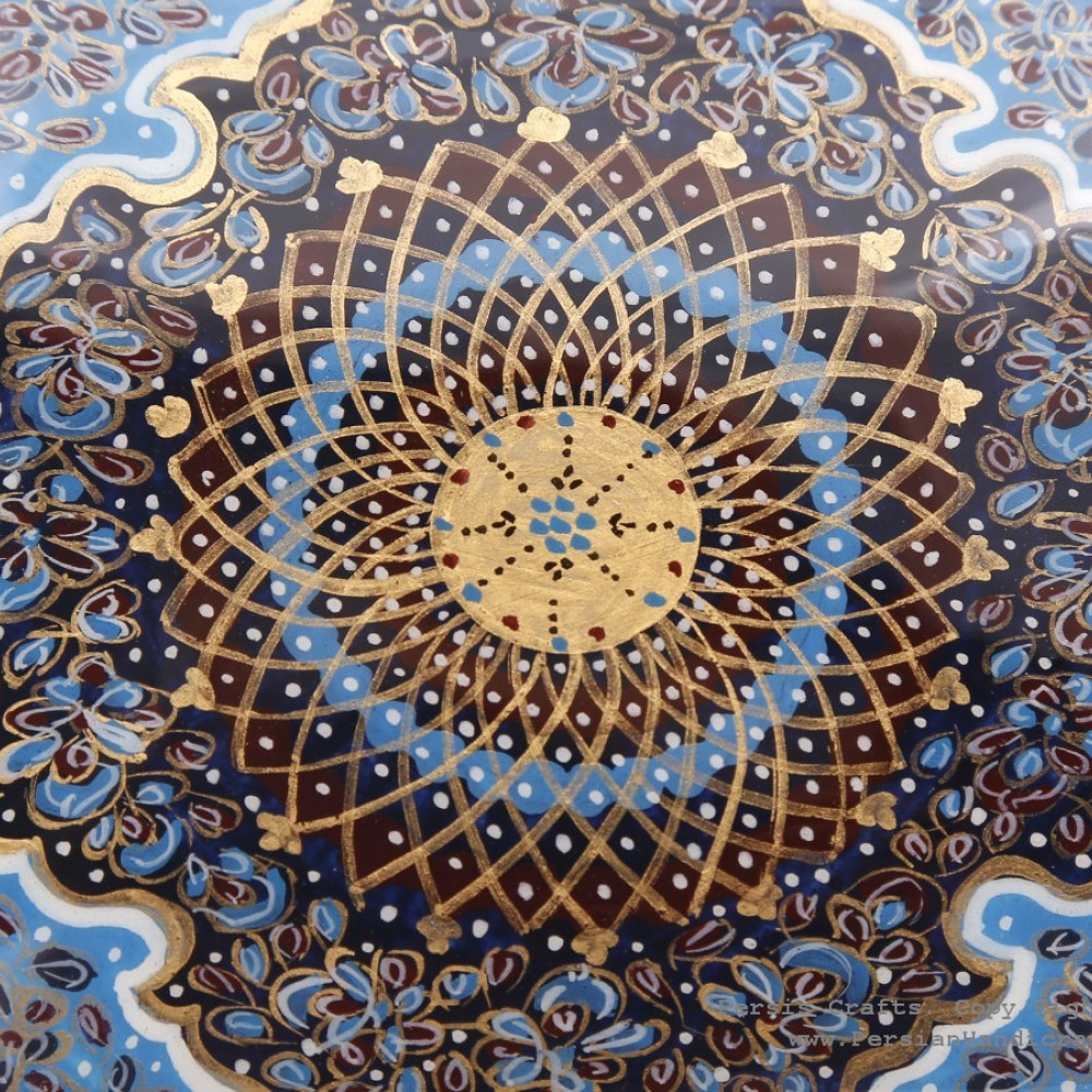 Tazhib Design Khatam Marquetry Slide in Jewellery Box - HKH3914 - Persiada