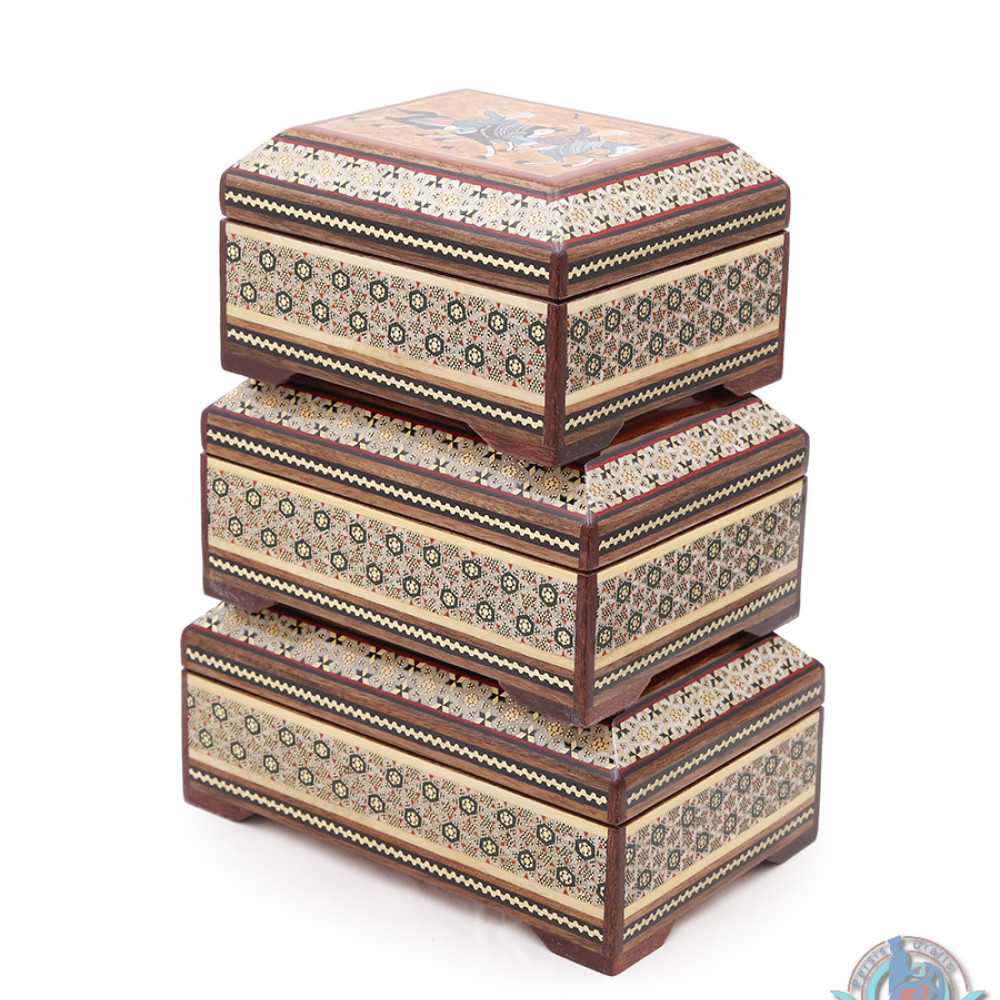 Privileged Decorative Khatam Boxes w Chogan Miniature - HKH4004 - Persiada