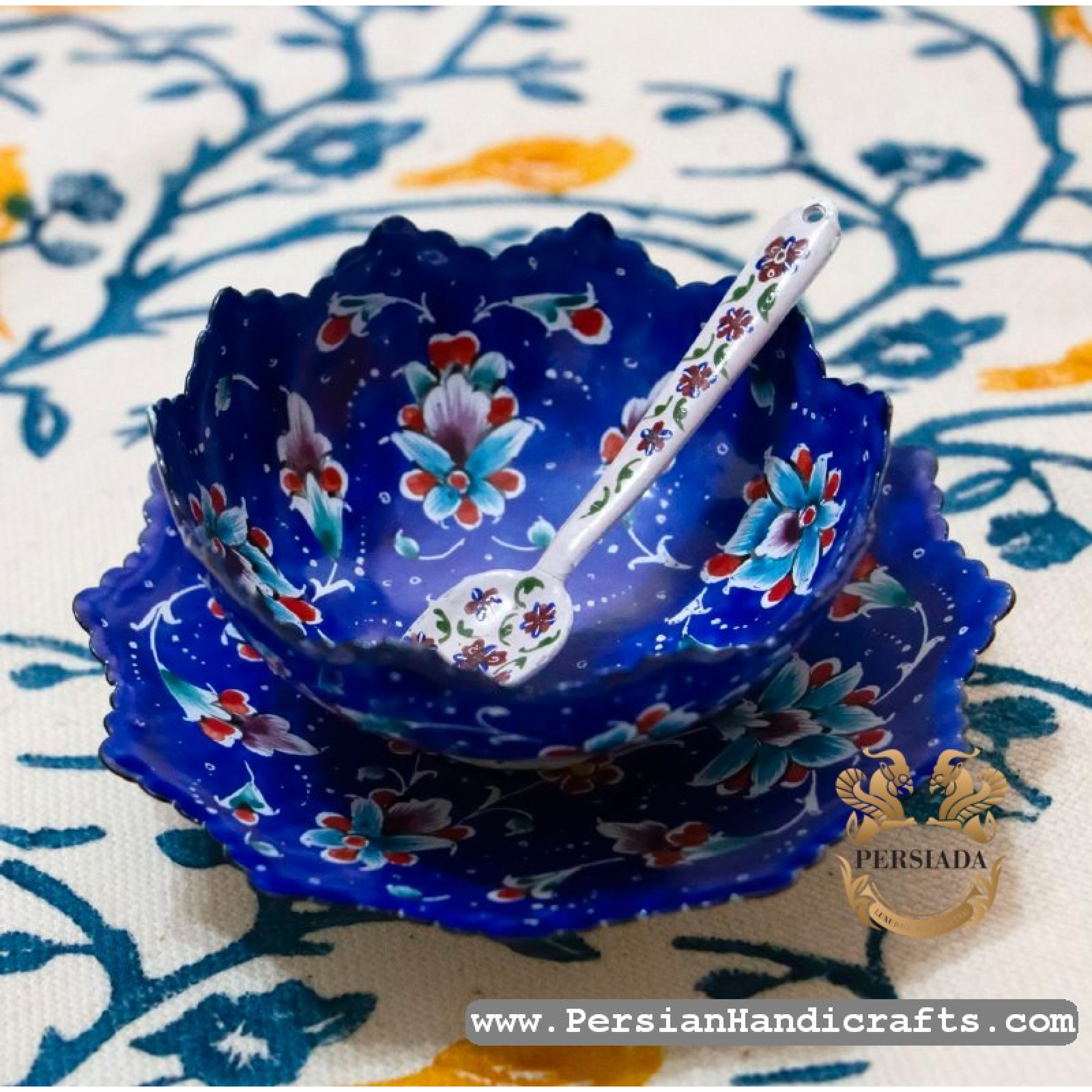 Decorative Bowl & plate | Hand Painted Minakari | PHE2107 | Persiada