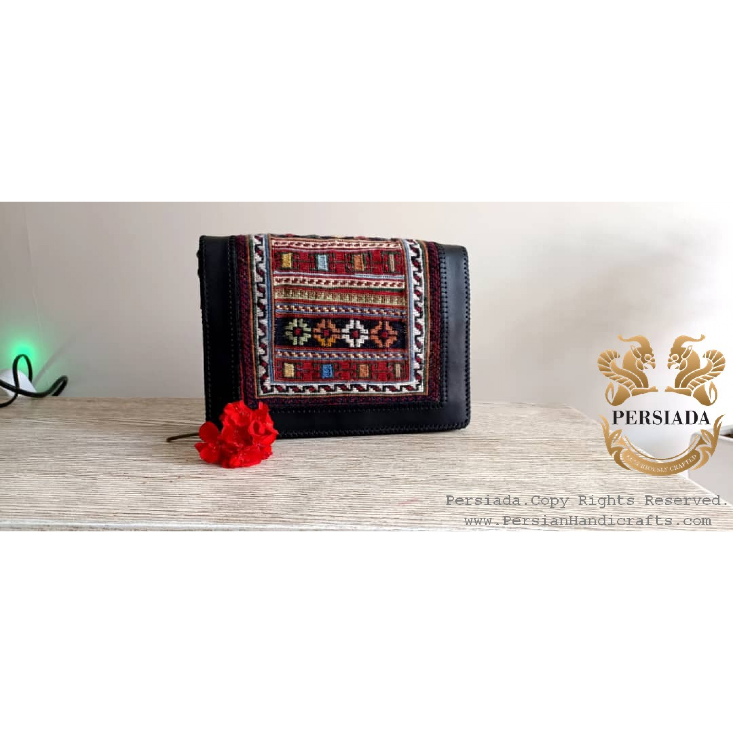 Traditional Bag| Leather Pateh Needlework | HLP1001 | Persiada