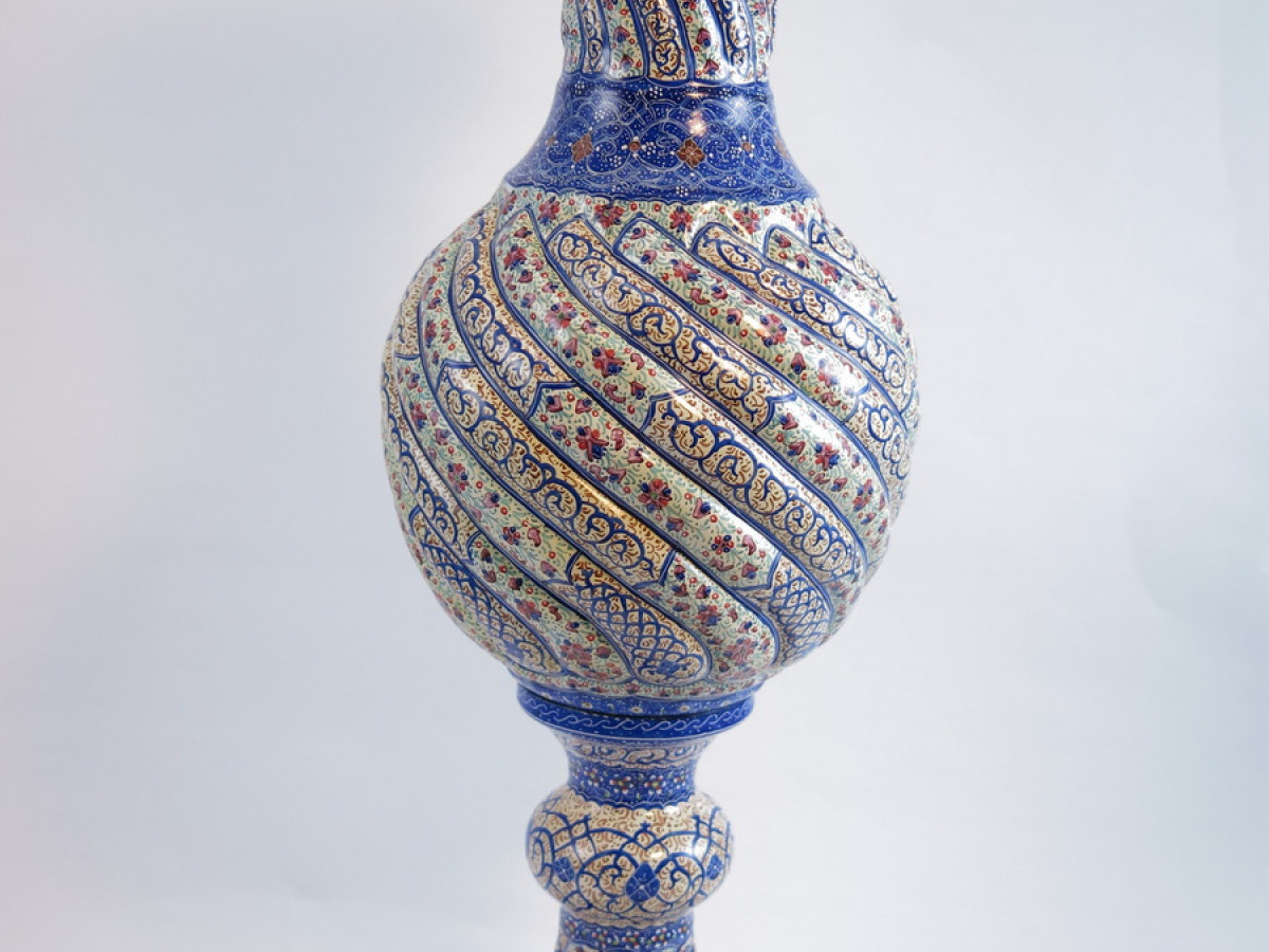 Enamel (Minakari) Eslimi Pedestal Flower Vase - PE1141 - Persiada