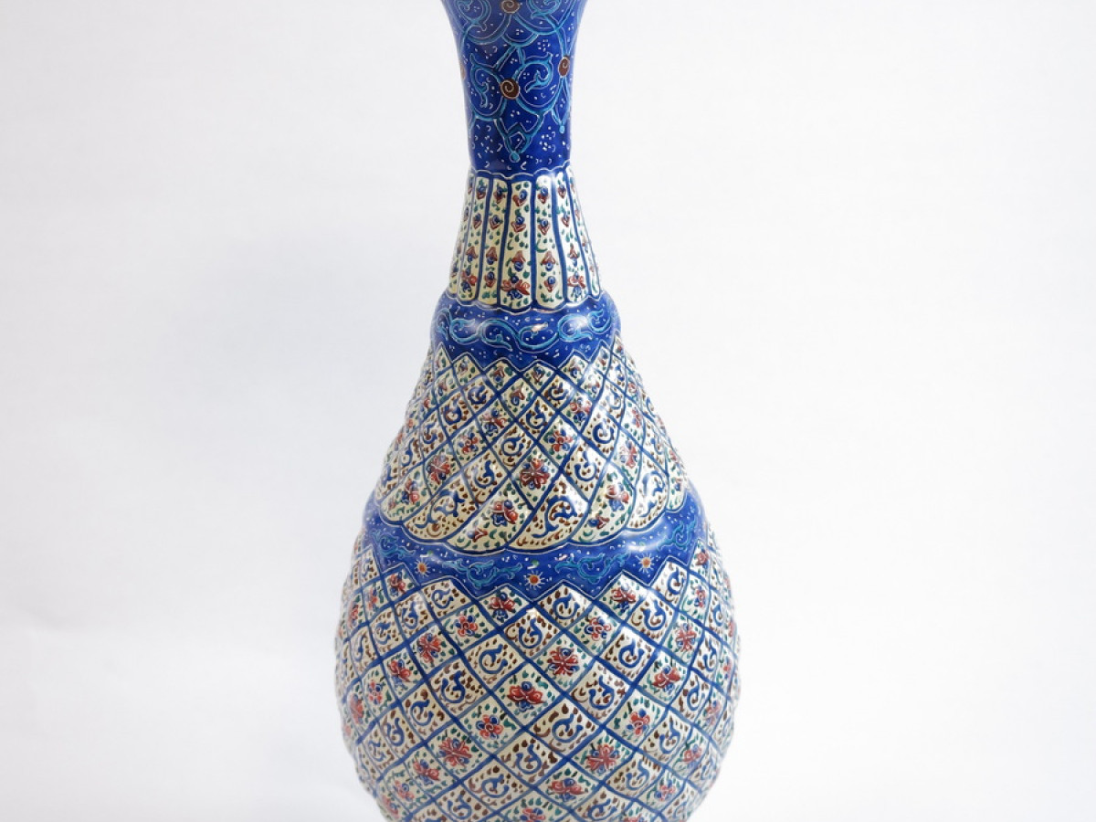 Enamel (Minakari) Classical Eslimi Flower Vase - PE1162 - Persiada