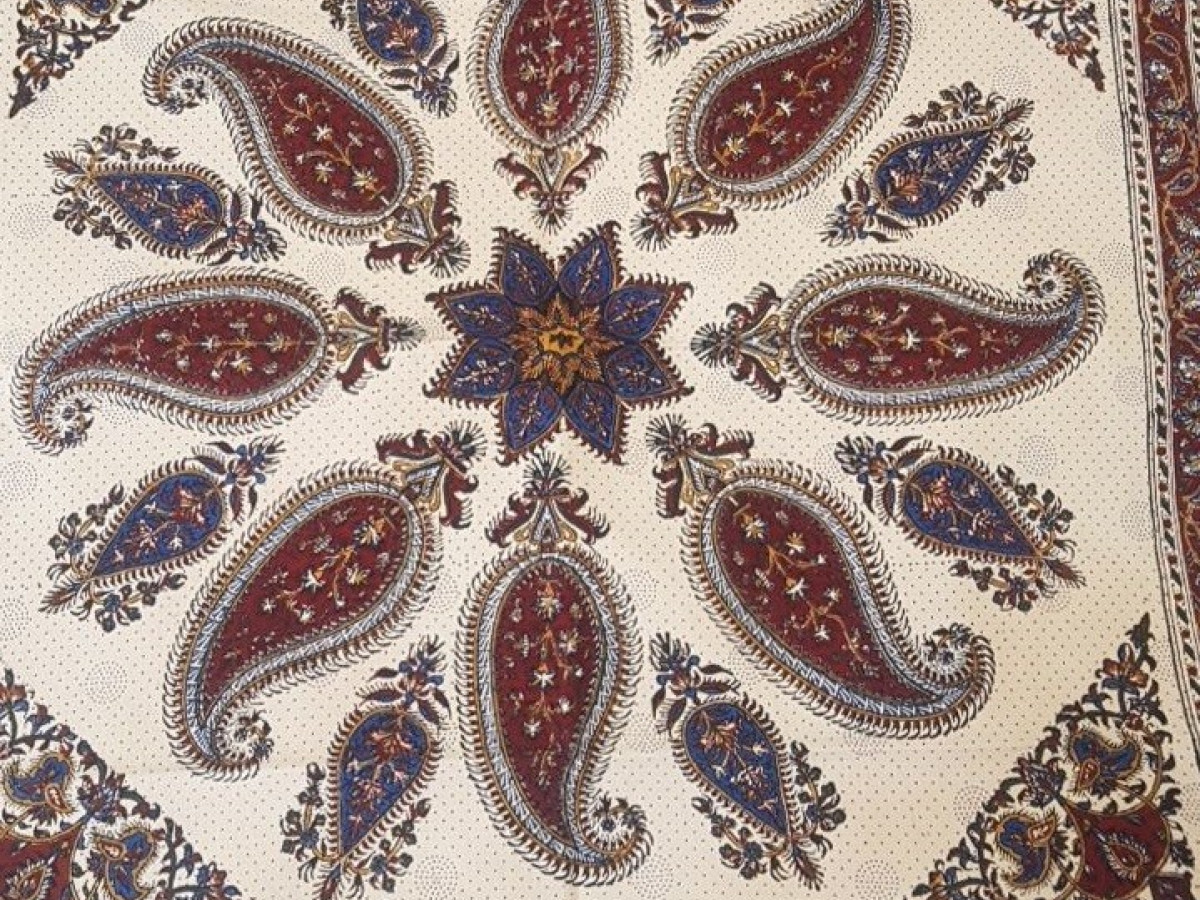 Hand Printed Ghalamkar Tablecloth - PGH1002 - Persiada