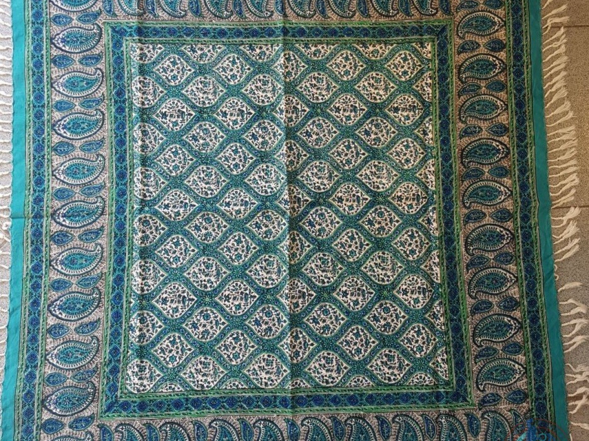 Hand Printed Ghalamkar Tablecloth - PGH1017 - Persiada