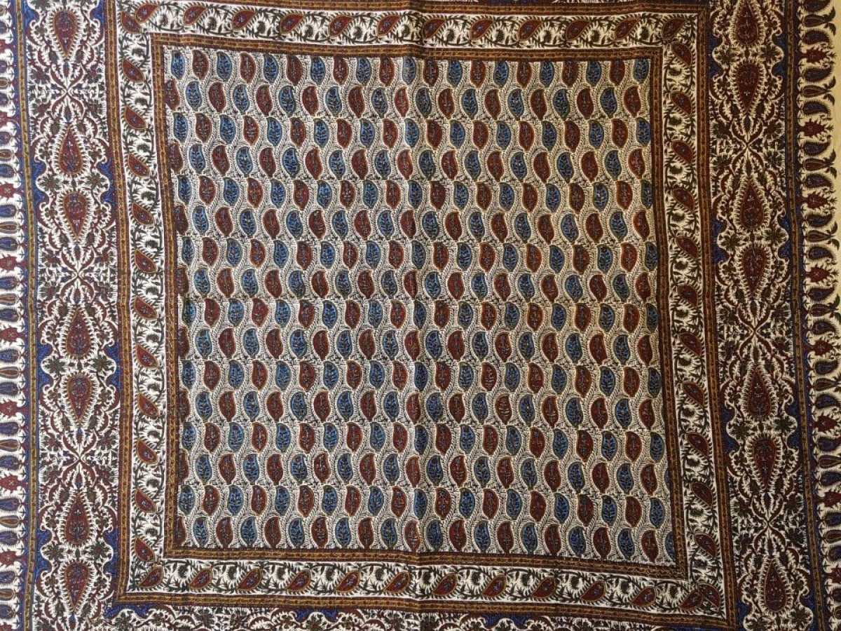 Hand Printed Ghalamkar Tablecloth - PGH1021 - Persiada