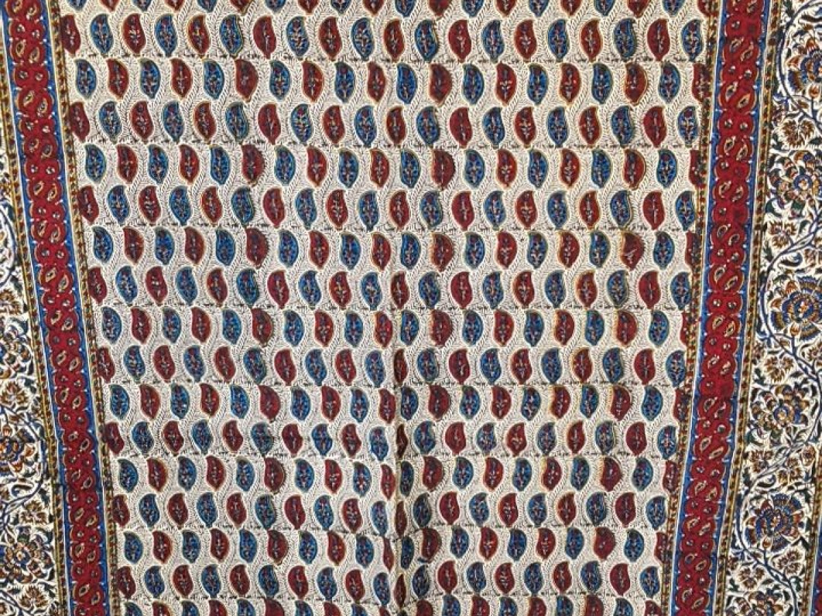 Hand Printed Ghalamkar Tablecloth - PGH1022 - Persiada