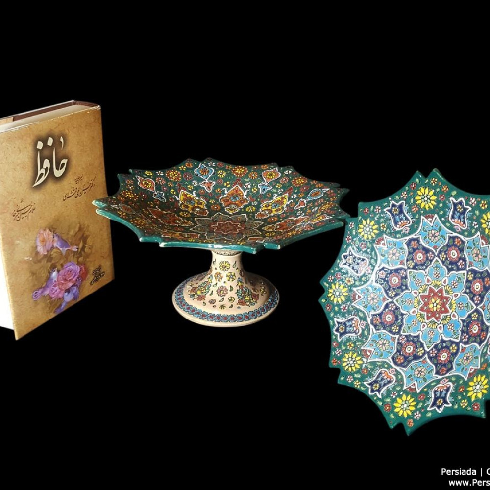 Pedestal Platter Persian Enamel on Pottery | HPM500