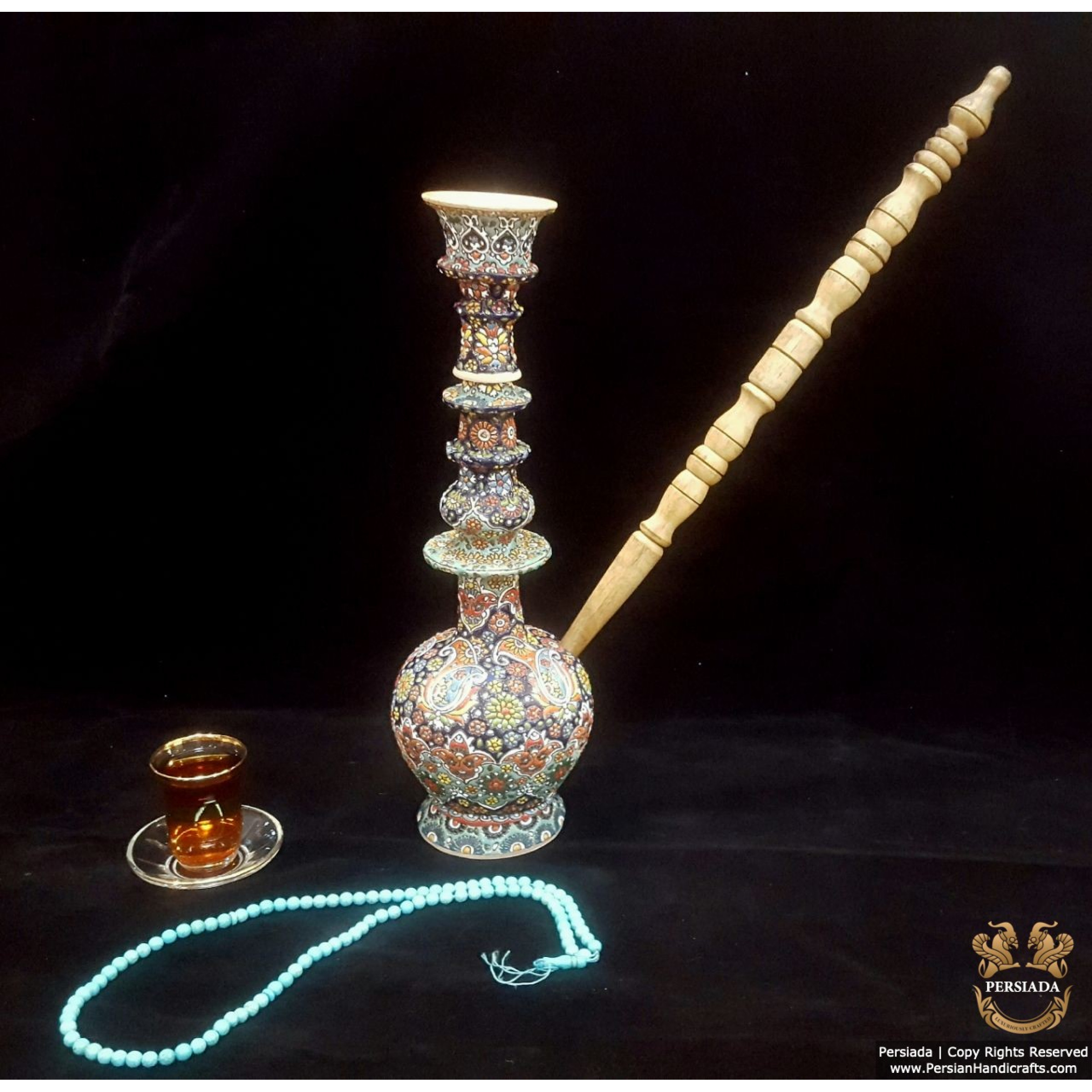 Hookah Persian Enamel on Pottery | HPM515
