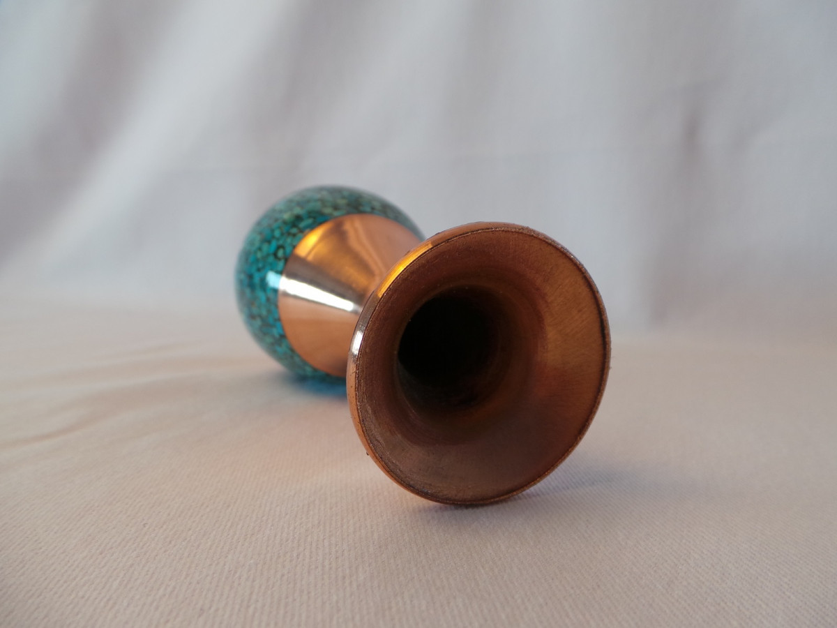 Persian Turquoise Inlying Vase - HTI1037 - Persiada