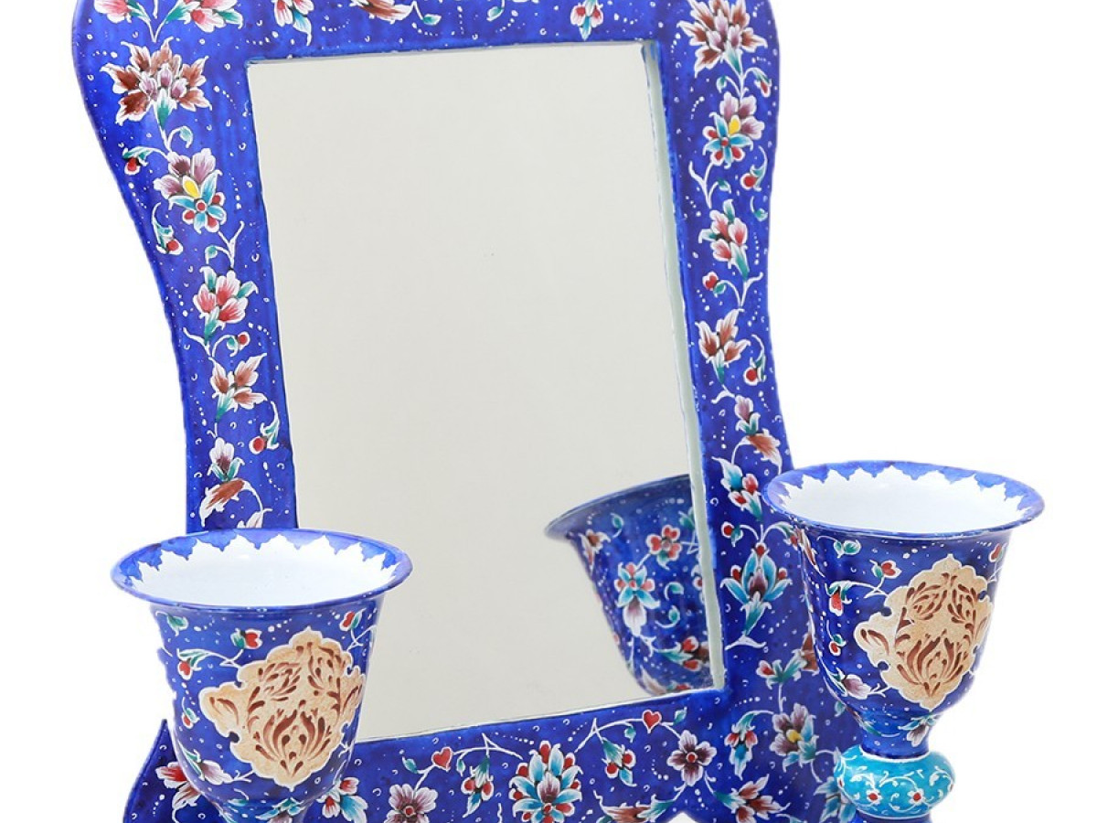 Mirror Candlestick | Hand Painted Enamel Minakari | HE7105 | Persiada
