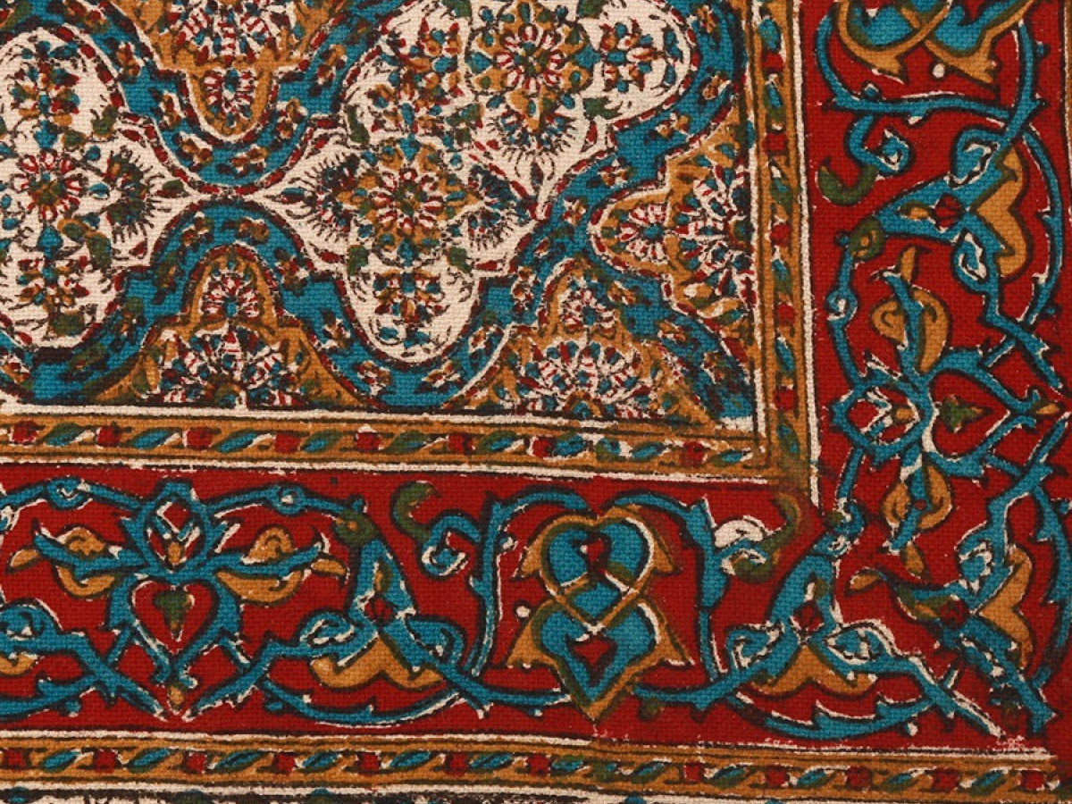 Square Tablecloth | Hand Printed Ghalamkar | HGH7101 | Persiada