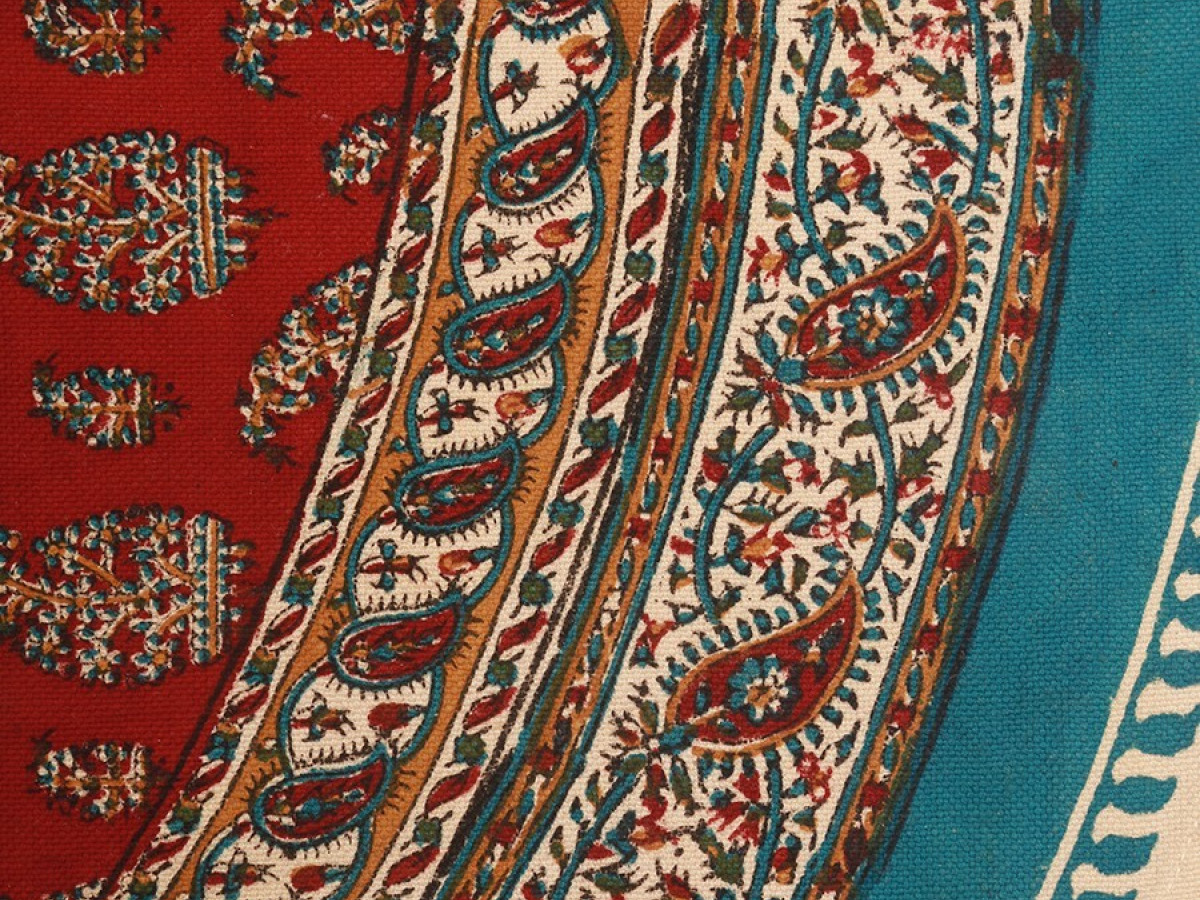 Round Tablecloth | Hand Printed Ghalamkar | HGH7121 | Persiada