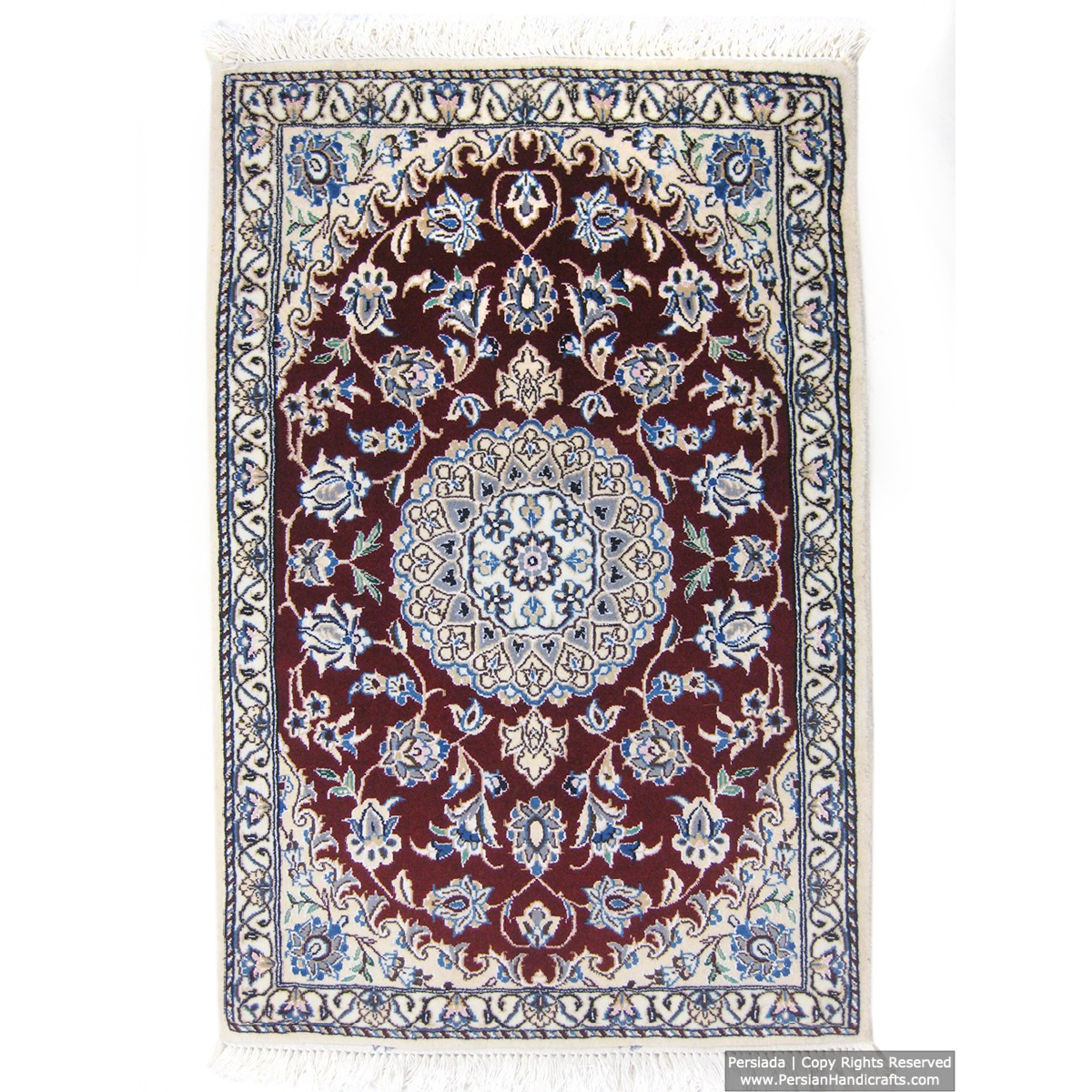 Medallion Design Wool & Cotton Naein Persian Rug - RN5000