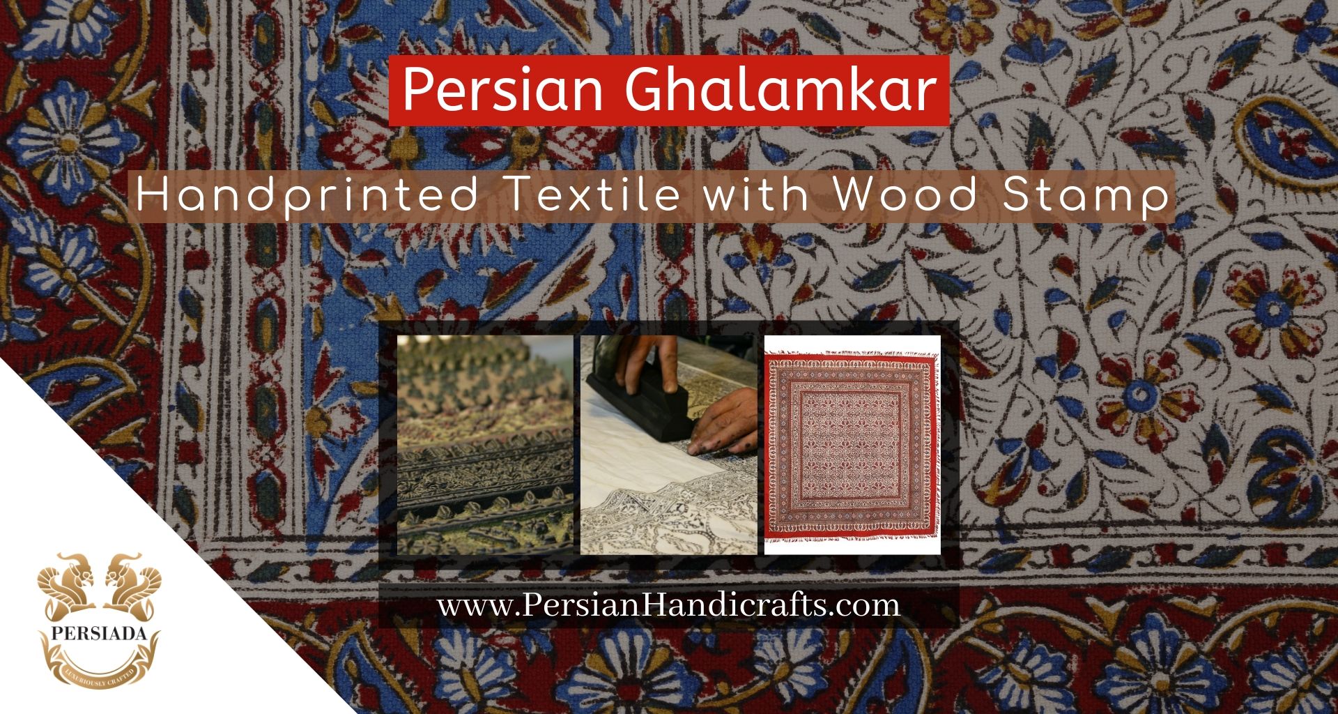Ghalamkar Hand Block Printed Cotton Textile - Persiada